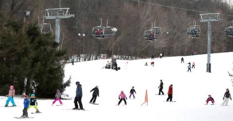 Mount Peter Ski Area still has the only snow in town