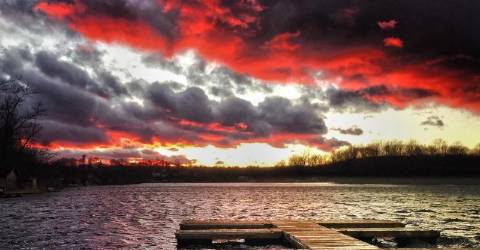 Monroe. Sunset at Round Lake