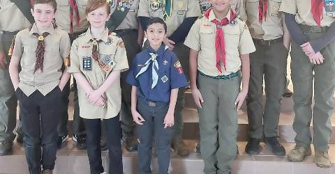 Monroe. Scouts from Monroe and Woodbury celebrate Scout Sunday