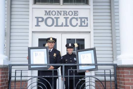 Monroe honors police chief, officer for recent achievements