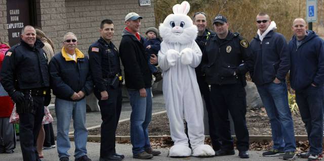 Easter Bunny stops at the Earl Reservoir