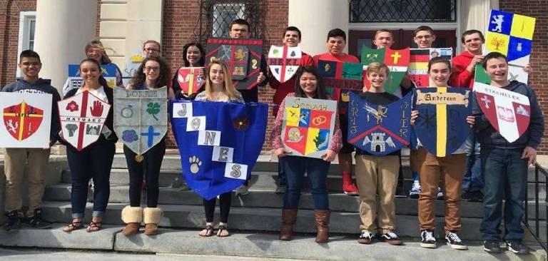 George F. Baker ninth-grade students’ family crests blend art and history
